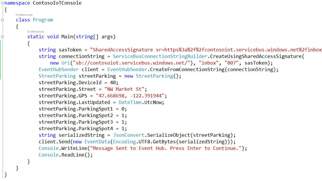 EventHubSenderCode – Rob Tiffany